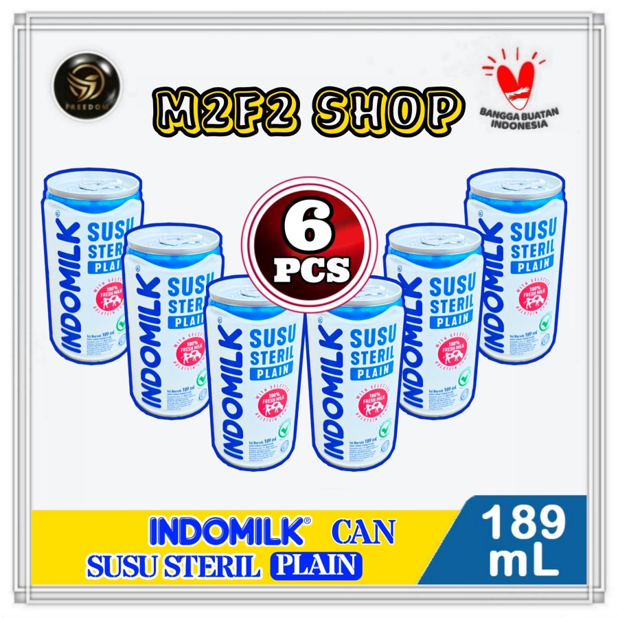 Jual Indomilk Susu Murni Steril Kaleng | Plain Can - 189 ml (Kemasan 6 ...