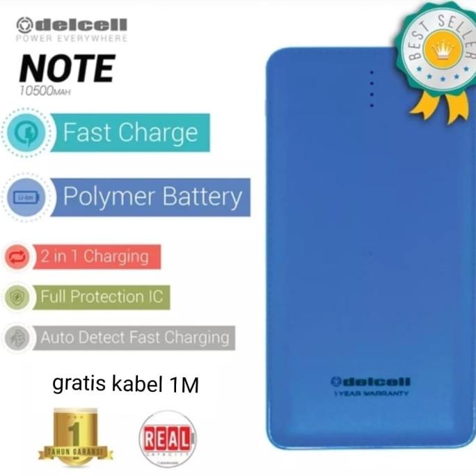 Jual Powerbank Dellcell Note 10500 Real Kapasitas Garansi 1Thn | Shopee Indonesia