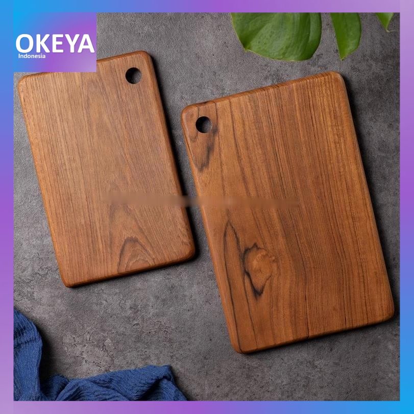 Jual OKEYA S-M Talenan Kayu / Nampan Kayu / Alat Masak Kayu Jati Food ...