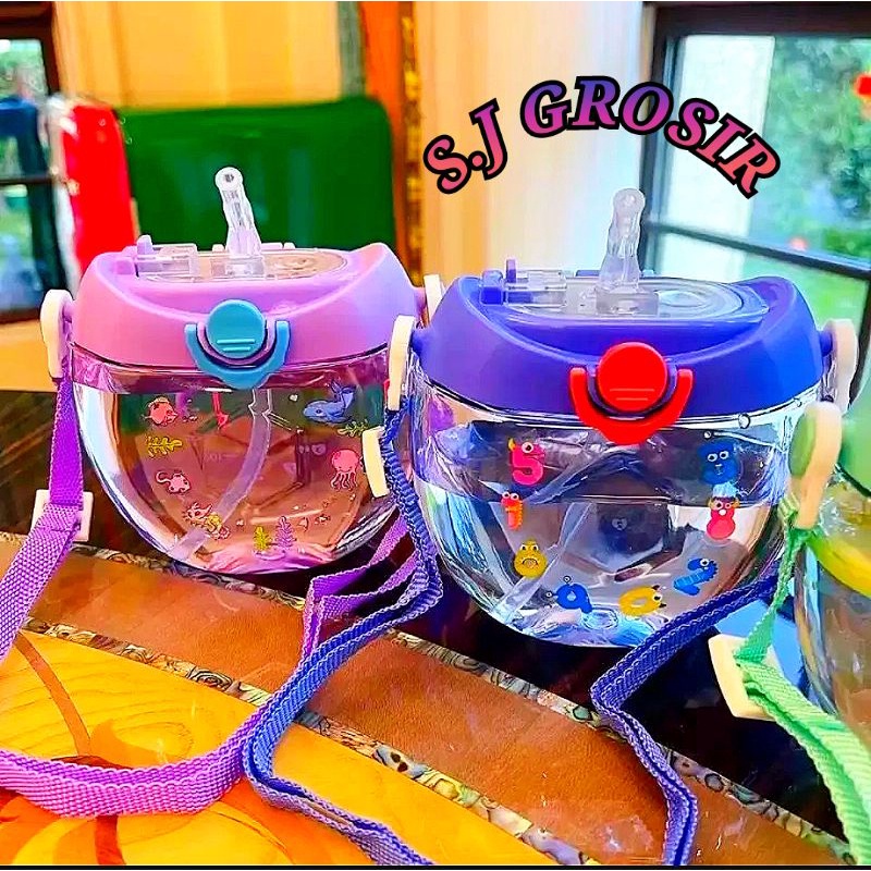 Jual Botol minum anak tali panjang gepeng 400ml seliya | Shopee Indonesia