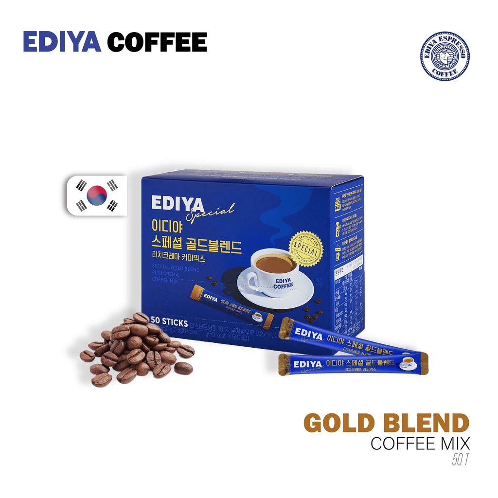 Jual EDIYA Coffee Instan Special Gold Blend Coffee Mix 1 Box 50T | Kopi ...