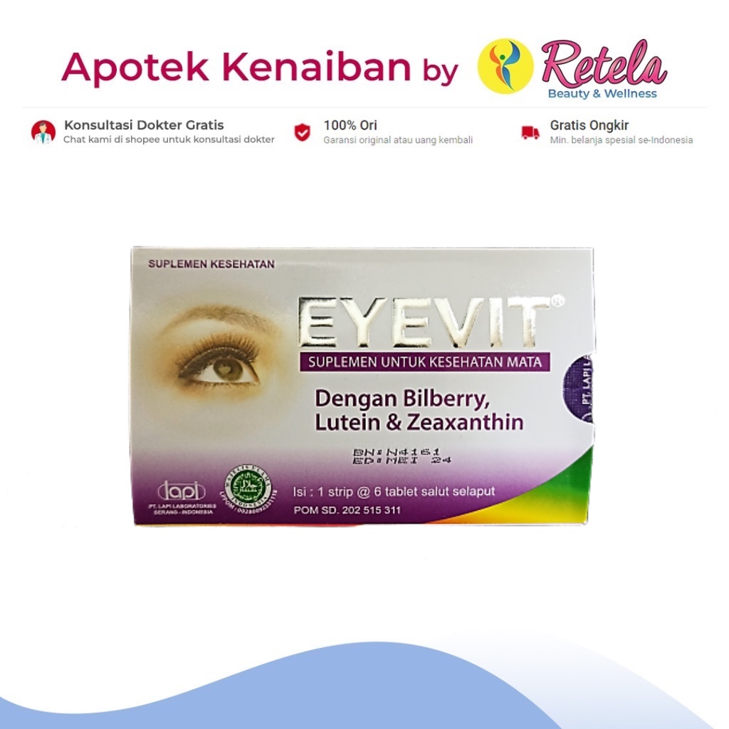 Jual EYEVIT 1 STRIP 6 TABLET | Shopee Indonesia