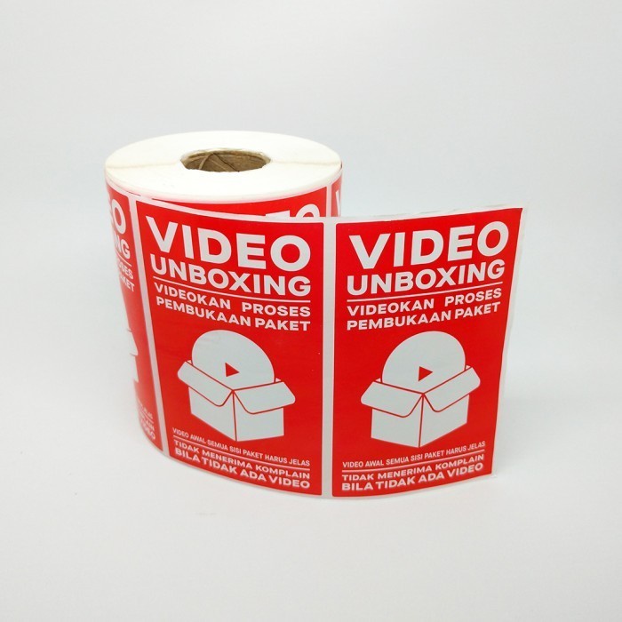 Jual Stiker Label Video Unboxing Pengiriman 9 x 5,5 cm. 1 roll isi 500 ...
