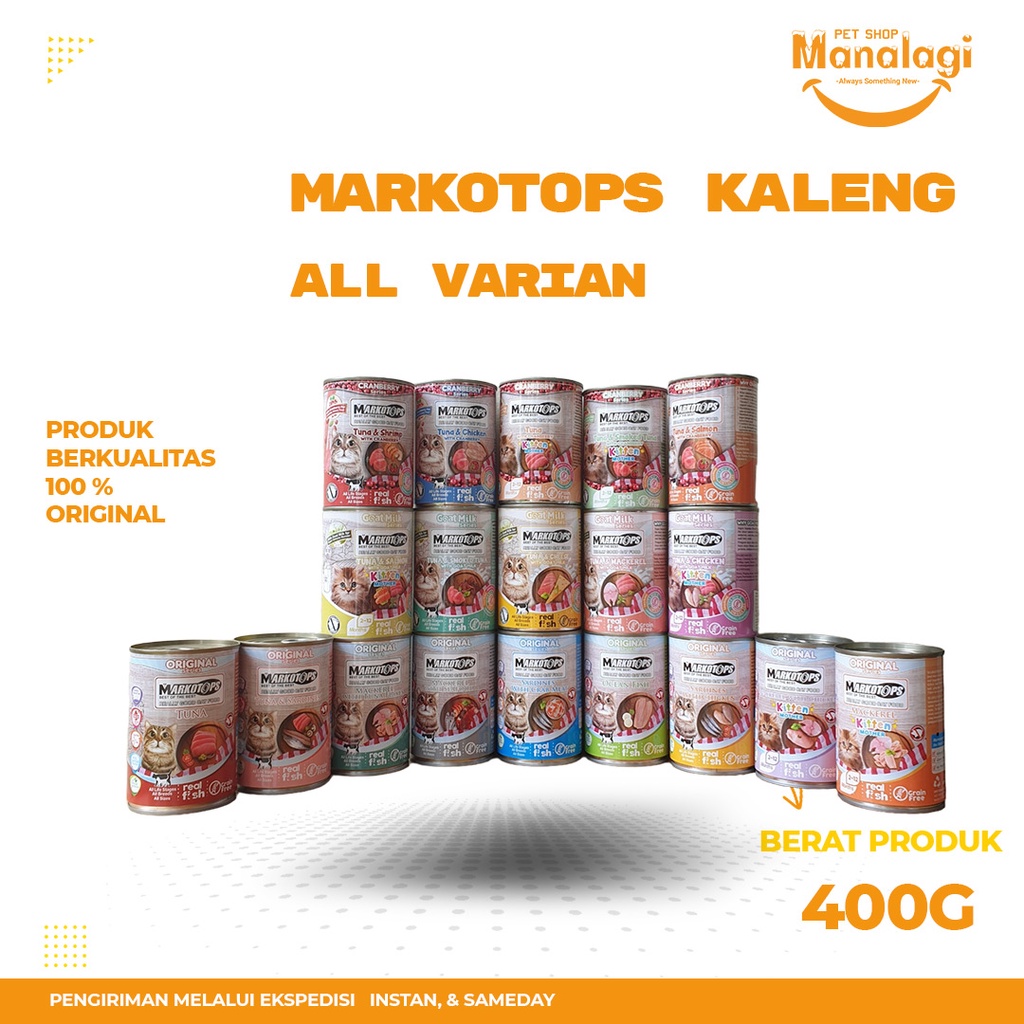 Jual MARKOTOPS kaleng 400gr Original, Goat Milk and Cranberry Series ...