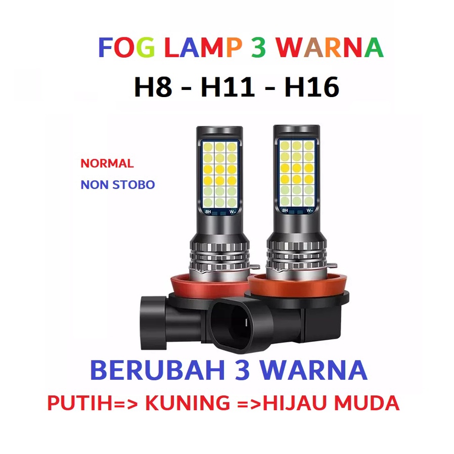 Jual Fog lamp 3 warna H8 H11 H16 Bohlam LED Fog Lamp 2Pcs sepasang H16 ...