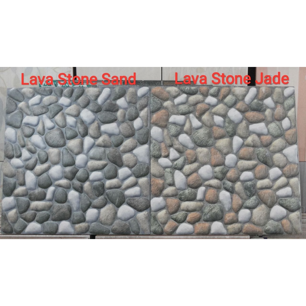 Jual Keramik Mulia 40x40 Lava Stone Sand dan Stone Jade | Shopee Indonesia