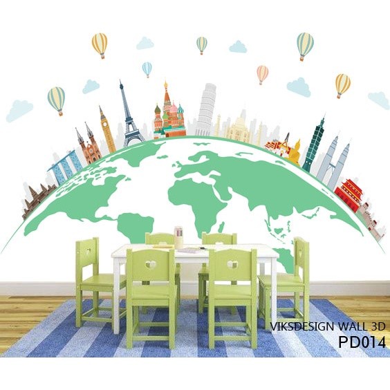 Jual Wall Sticker Pusat Cetak Wallpaper Dinding 3D Sekolah Anak Motif ...