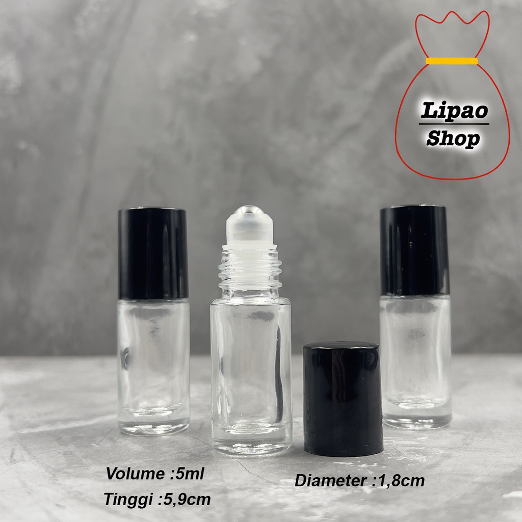Jual Botol Roll On 5ml Kaca Tebal Clear Bening Bola Roller Besi ...