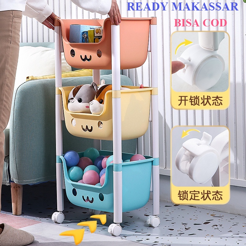 Jual CUTE! TROLI RAK PLASTIK MULTIFUNGSI / RAK MAINAN ANAK / RAK SUSUN ...