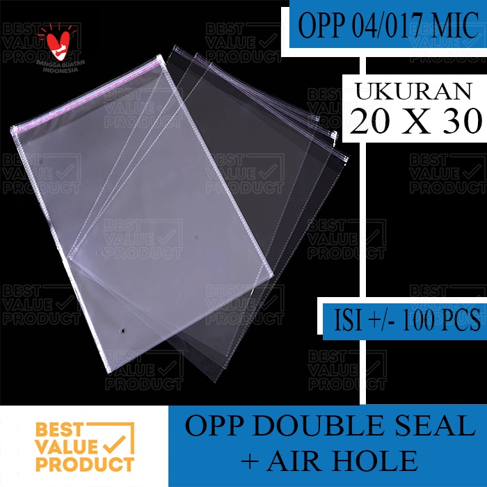 Jual Plastik opp seal TEBAL 04 / 17 MICRON 20 x 30 / opp double press ...