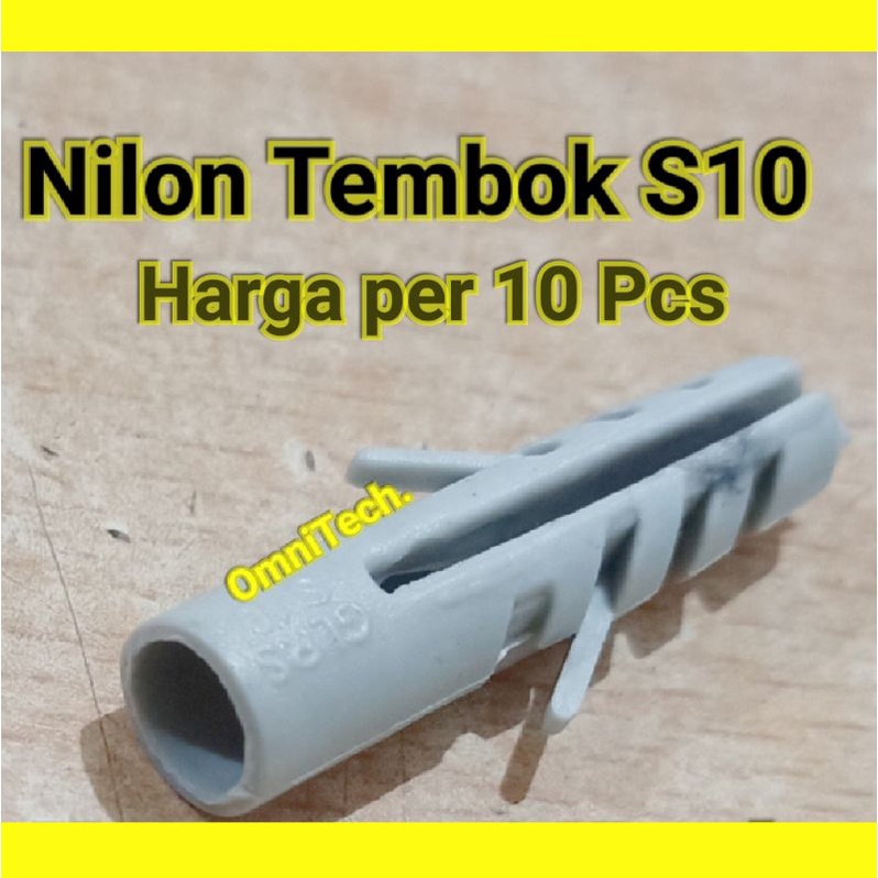 Jual "10Pcs" Nylon Nilon Tembok S10 S12 Pasangan Sekrup Tapping | Shopee Indonesia