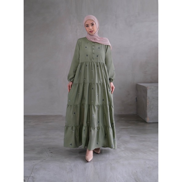 Jual Elaine Dress // Premium Embroidery Dress (busui) | Shopee Indonesia