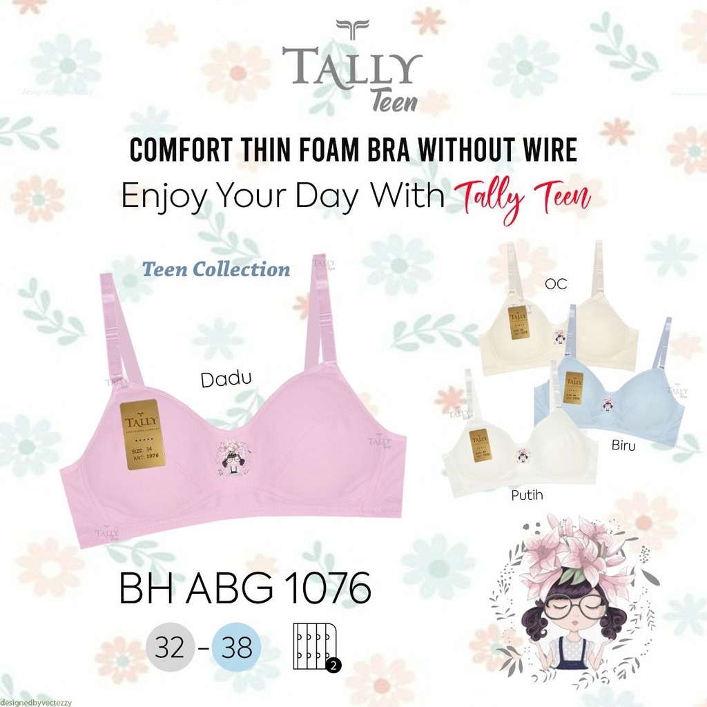 Jual TALLY BRA BH REMAJA ABG 1076 I TANPA KAWAT I TANPA BUSA I SIZE 32 ...