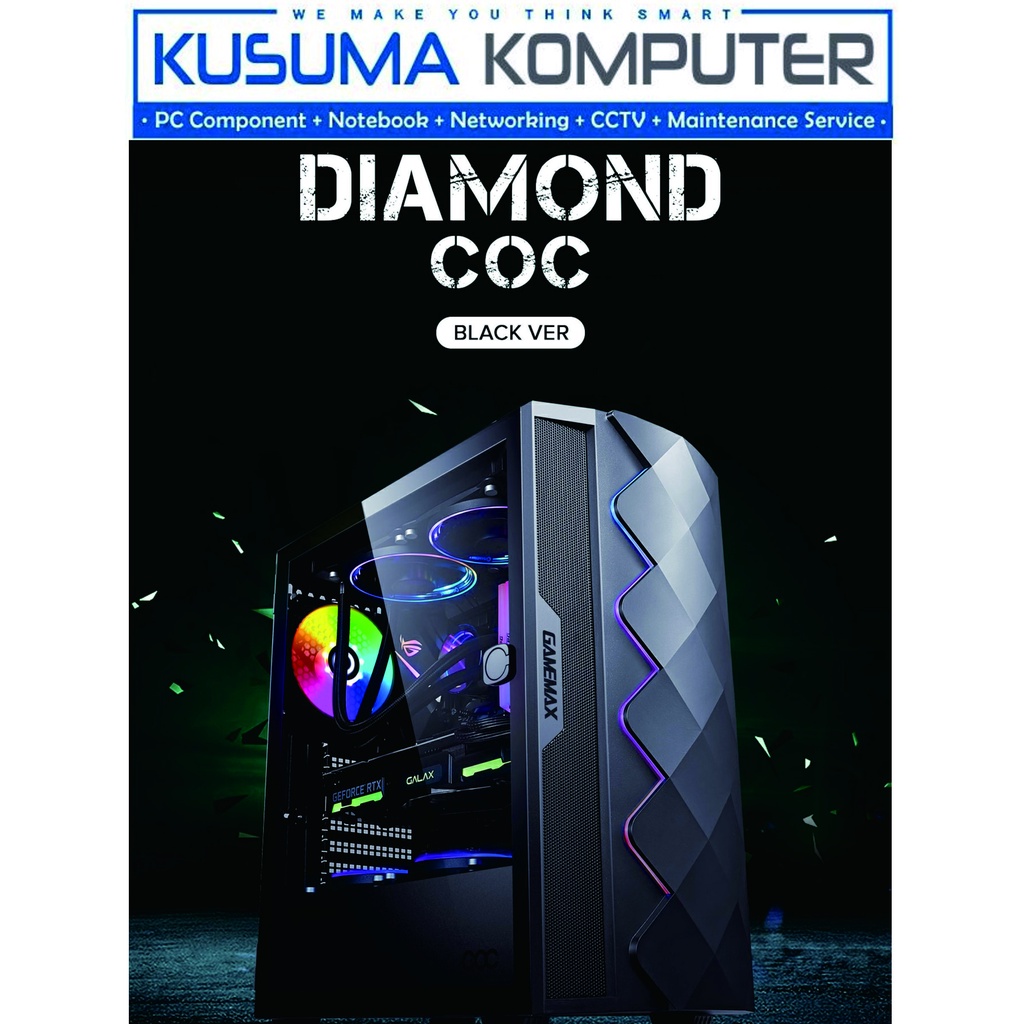 Jual Gamemax Diamond COC Black + 1 Fan ARGB Casing PC Gaming | Shopee ...