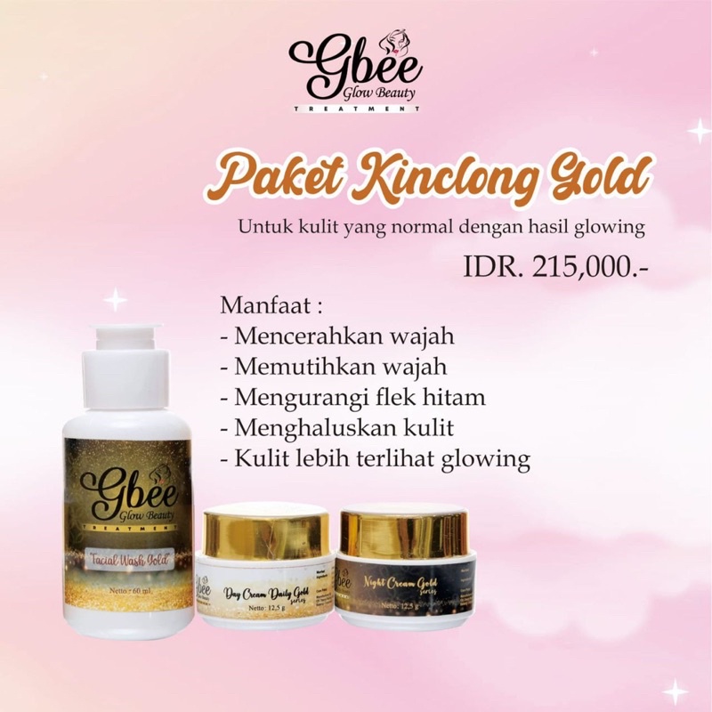 Jual (KEMASAN BARU)SATUAN PAKET GOLD GBEE GLOWBEAUTY | Shopee Indonesia