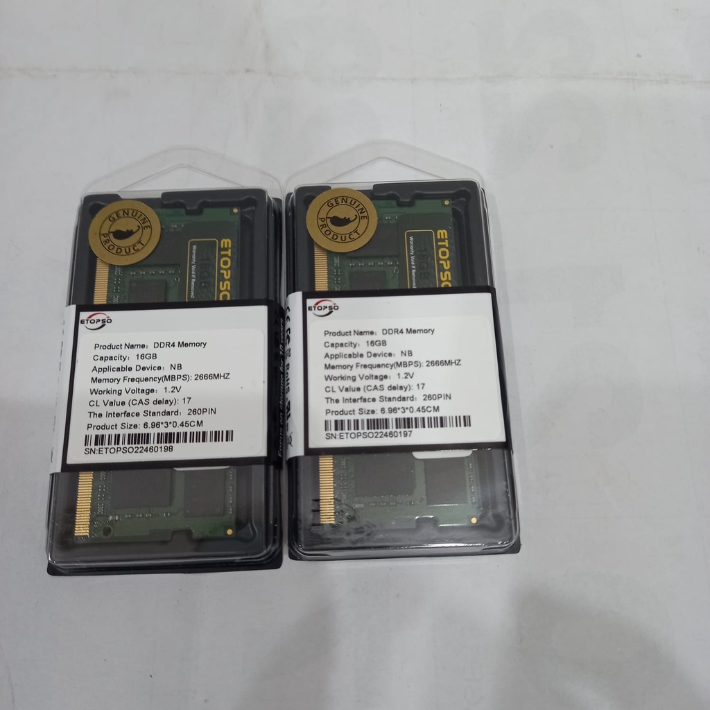 Jual etopso ram memory laptop notebook sodimm ddr4 2666 16gb | Shopee ...