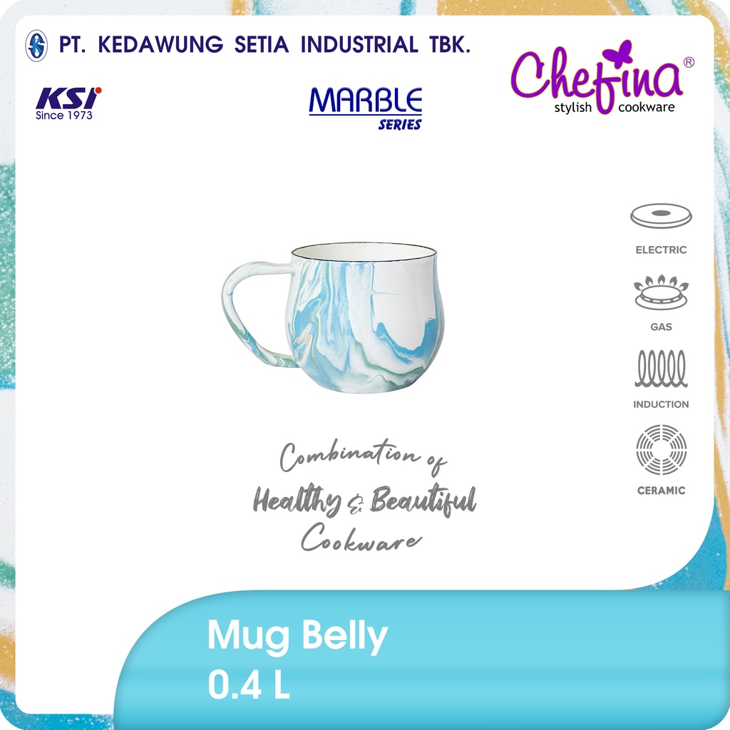 Jual Chefina Mug Belly 8 cm Marble Enamel | Shopee Indonesia