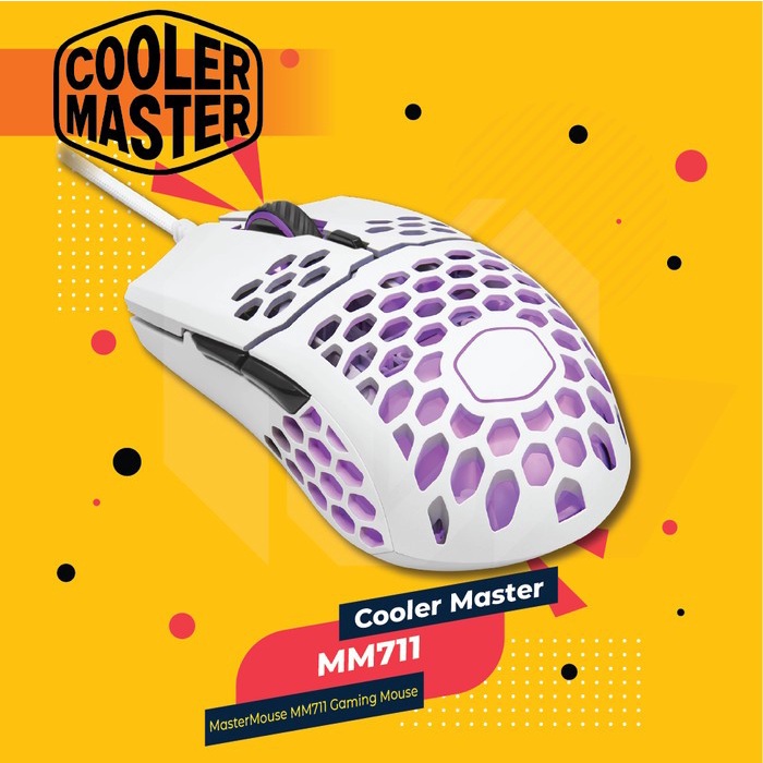 Jual Cooler Master MasterMouse MM711 Glossy White Gaming Mouse - Putih ...