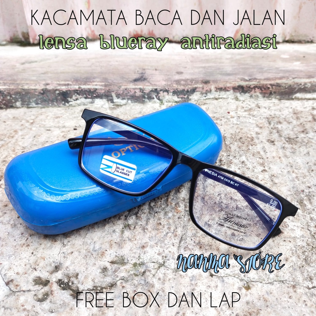 Jual Kacamata dua fungsi buat baca dan jalan model kotak lensa blue ray ...