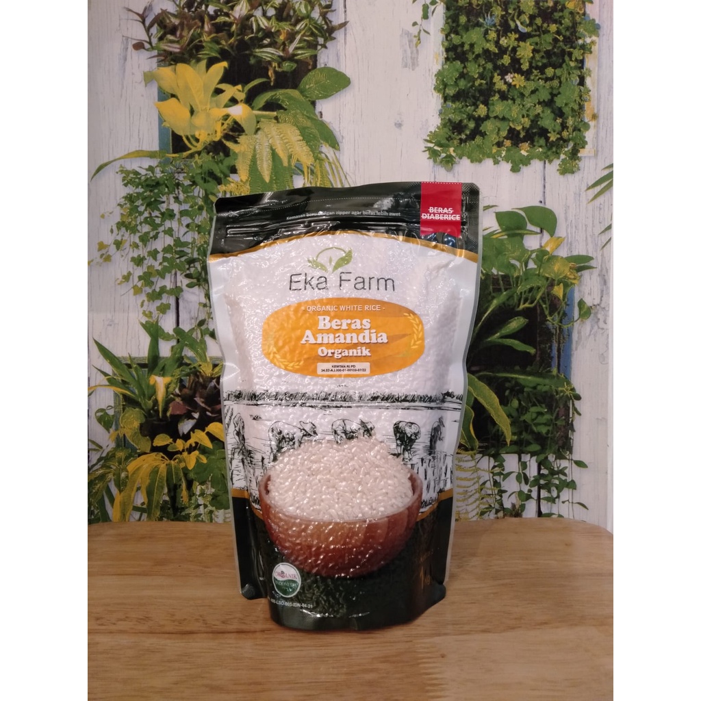 Jual Beras Putih Amandia Organik (1 kg) - Eka Farm | Shopee Indonesia