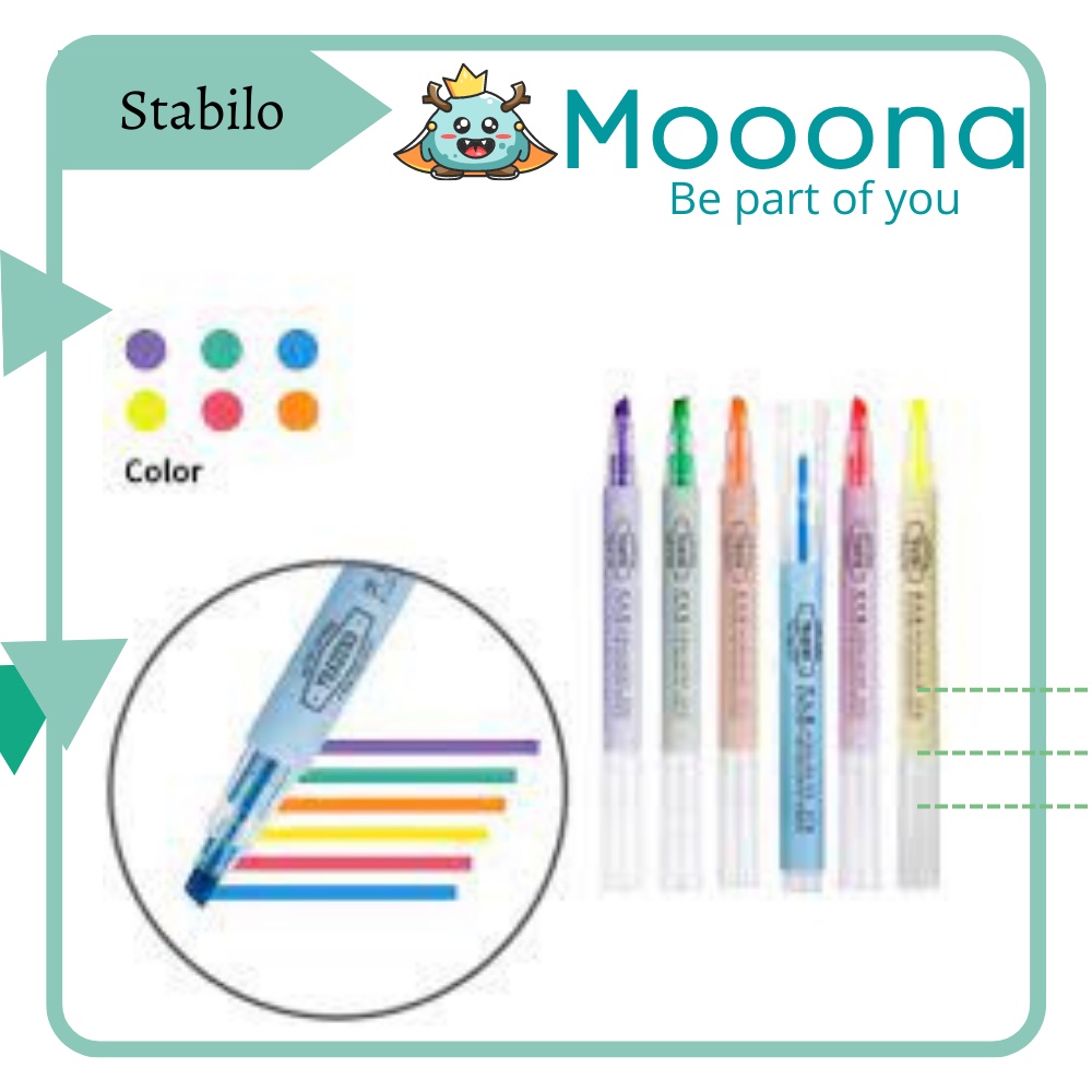 Jual DELI Highlighter / Stabilo 6-Warna Candy, desain kepala miring ...