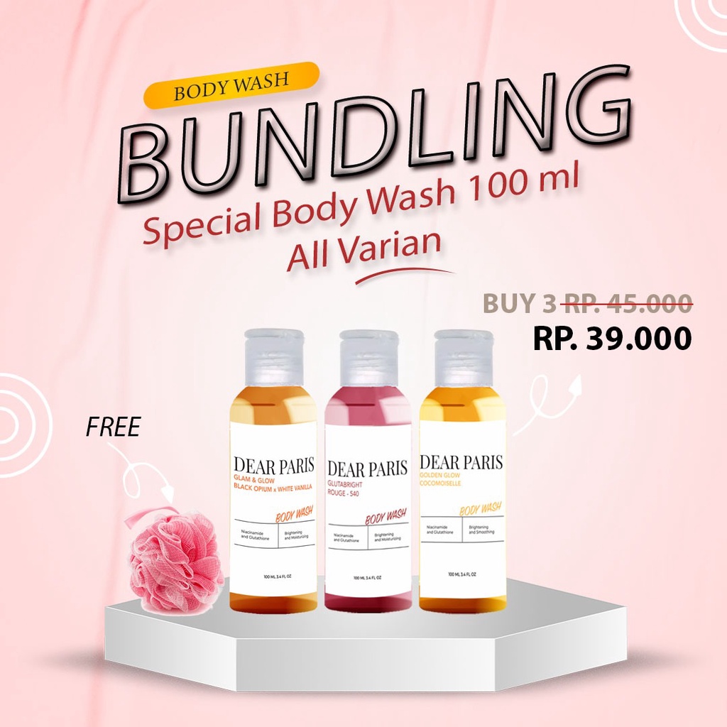 Jual PAKET BUNDLING BODY WASH DEAR PARIS 100ML (3 VARIAN) | Shopee Indonesia