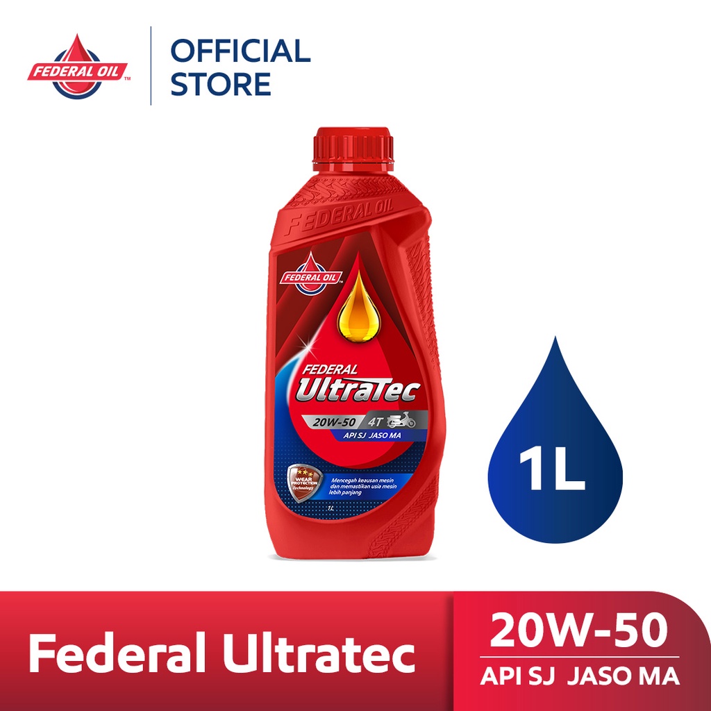Jual FEDERAL OIL Ultratec 20W-50 1L - Oli Motor Non Matic 4T | Shopee ...