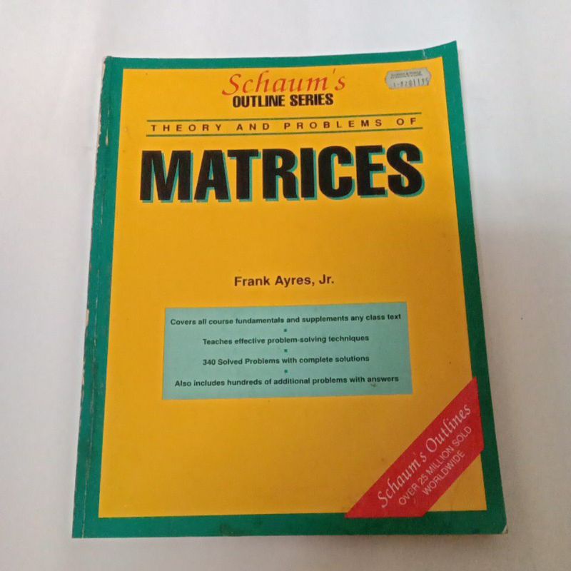 Jual Schaum's Outline Series Theory and Problems Of Matrices by Frank ...