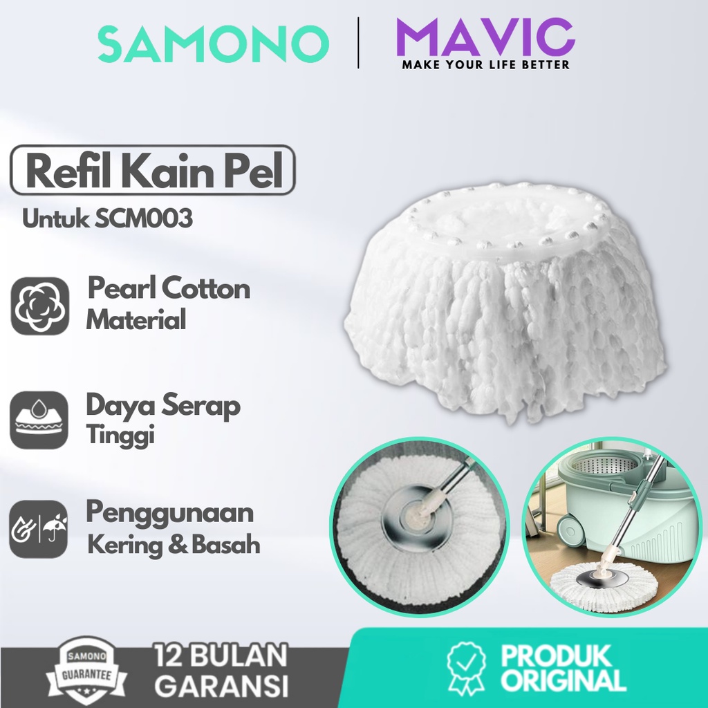 Jual SAMONO Refill Kain Pel Microfiber Mop Pengganti Cadangan ...