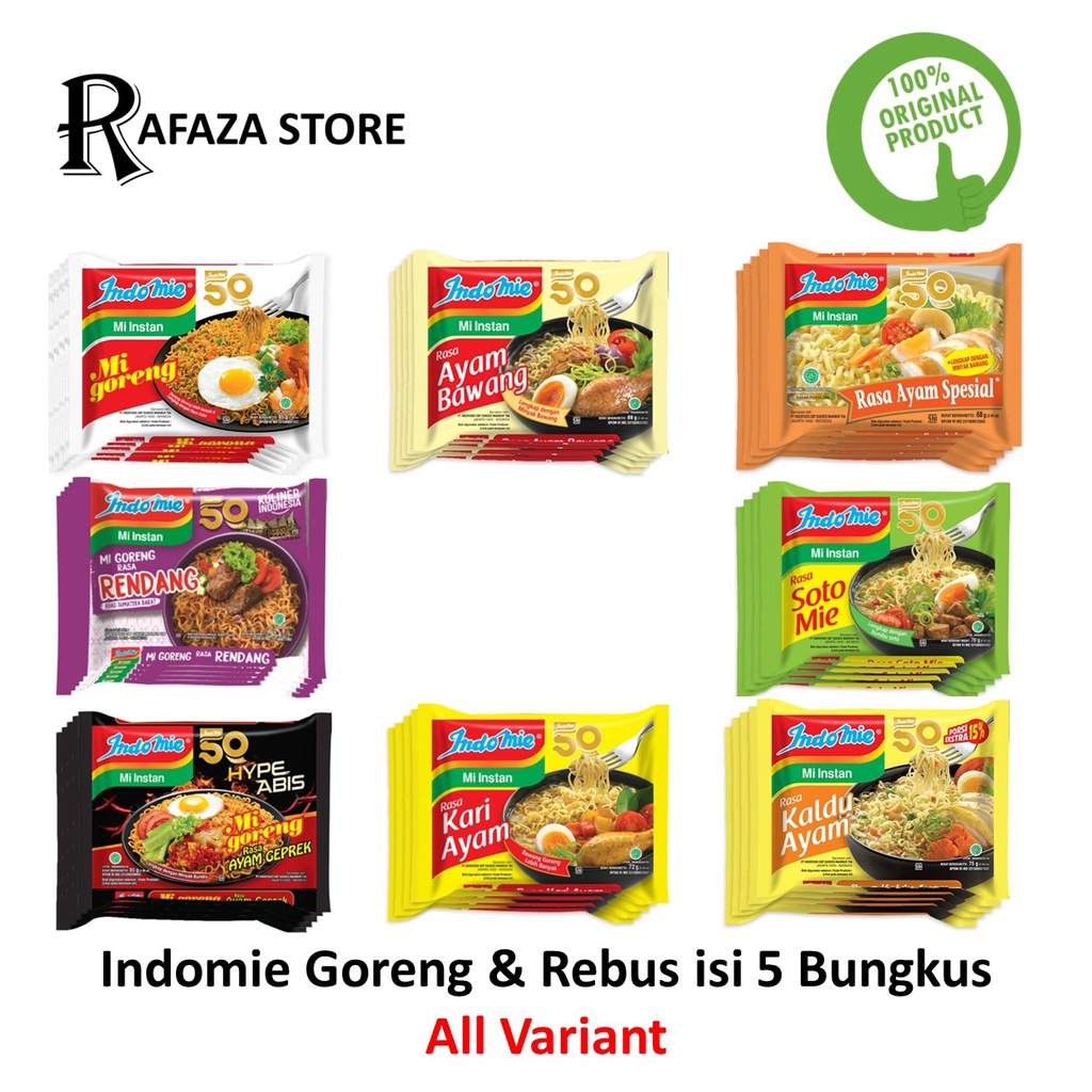 Jual INDOMIE GORENG / REBUS ALL VARIANT ISI 5 BUNGKUS | Shopee Indonesia