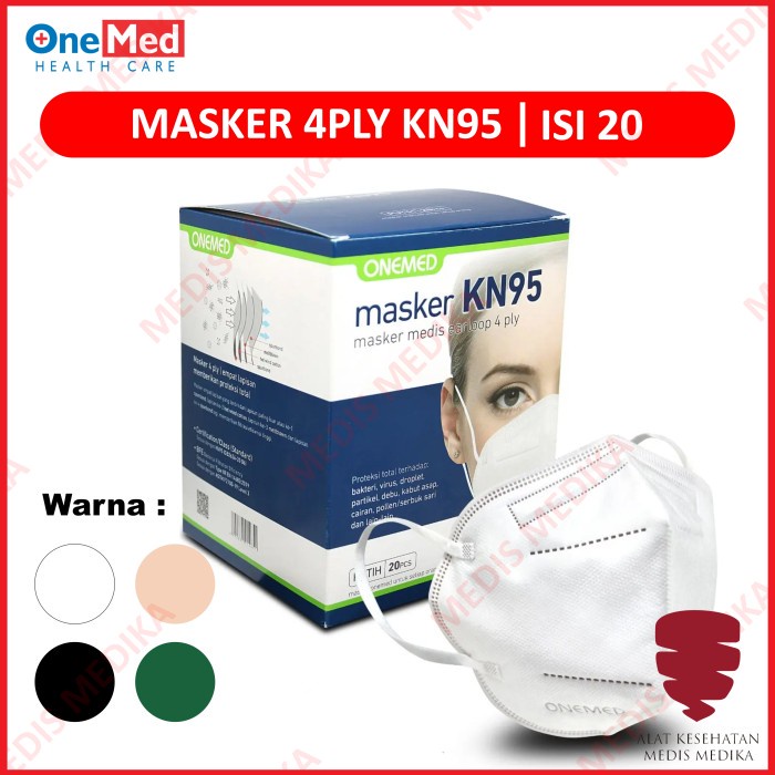 Jual Masker N95 Isi 20 Onemed 4ply Earloop Face Mask Disposable Bedah ...