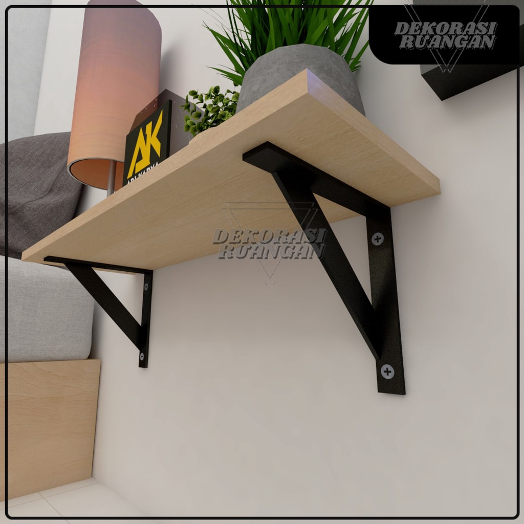 Jual Rak Besi Siku Rak Dinding Gantung Tempel Tembok Minimalis Hiasan ...