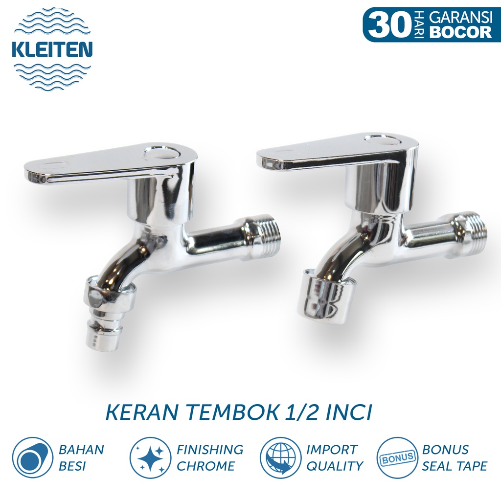 Jual Kran Air Tembok Chrome Taman 1-2 Inci Keran Tembok Engkol Keran Kamar Mandi Bak WC Kran ...