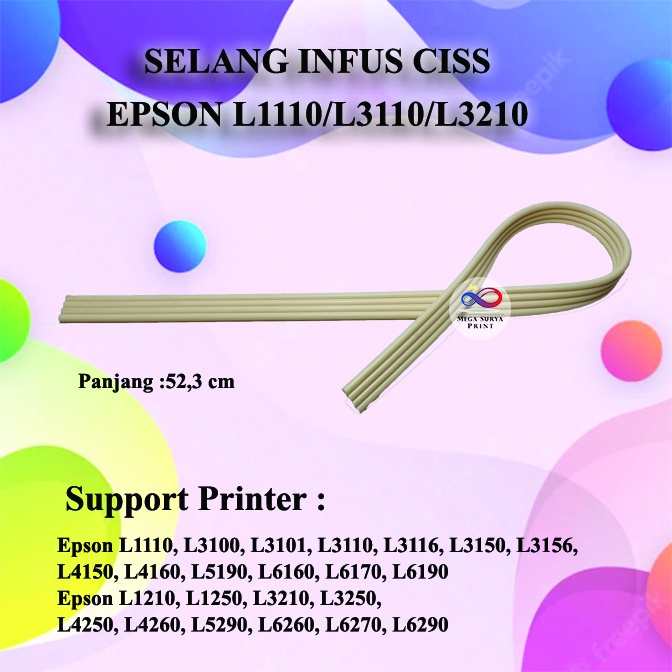 Jual Selang Ciss Infus Printer Epson L1110 l3110 L3210 L3250 L5290 ...