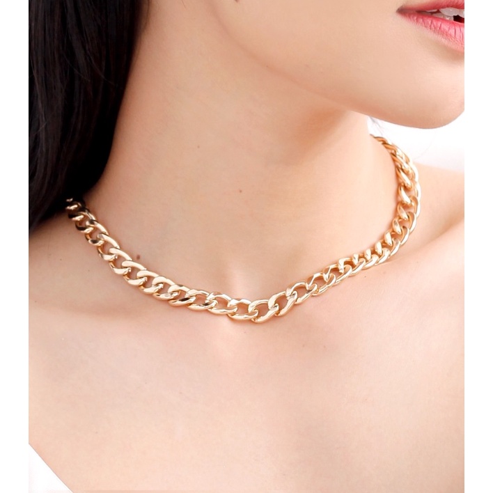 Jual Brenda Necklace Kalung rantai padat gaya Retro bahan tahan karat ...