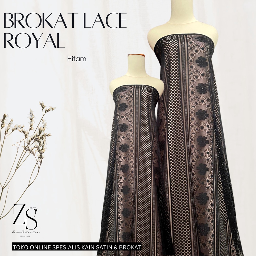 Jual Kain Brokat Lace Royal Vintage Warna Hitam | Shopee Indonesia