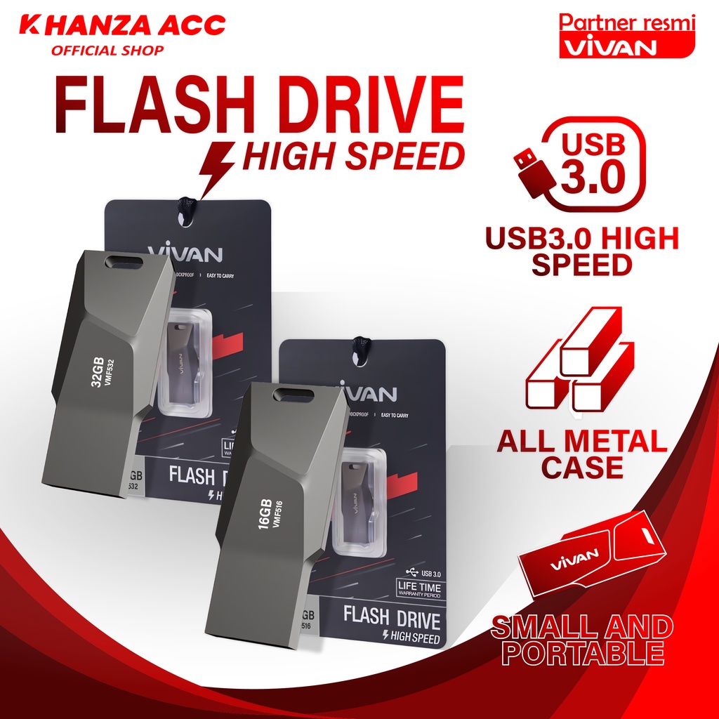 Jual KHANZAACC VIVAN FLASHDISK 16GB / 32GB USB 3.0 High Speed VMF ...