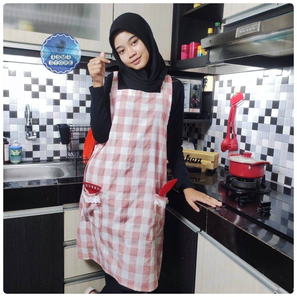 Jual APRON Korea Y Strap Full Badan / Celemek Masak Gaya Kekinian Motif ...