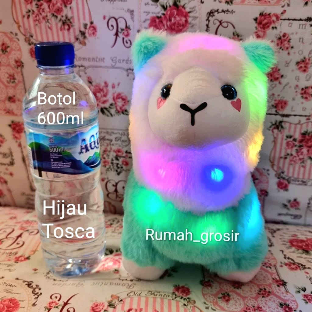 Jual Boneka Alpaca Llama Lucu Plush Mewah ukuran Kecil LED Lampu ...