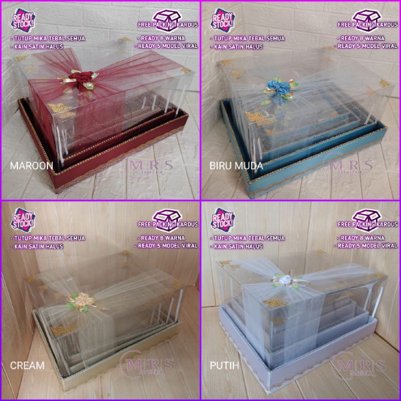 Jual Kotak Seserahan Pernikahan Set Lengkap Isi 4 Box Hantaran Parcel Mika Unik Kekinian ...