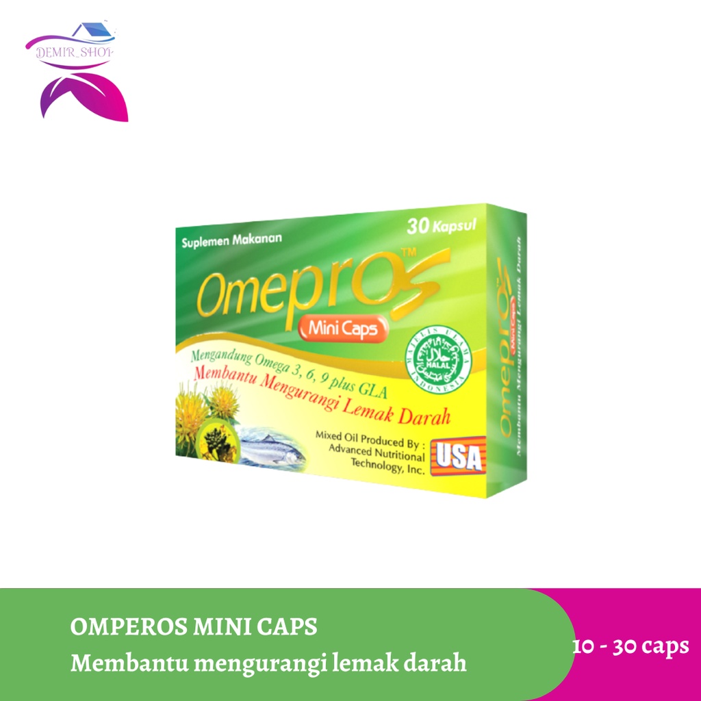 Jual Omepros Mini Caps / Omega 3 / Kolesterol / Bantu Kurangi Lemak ...