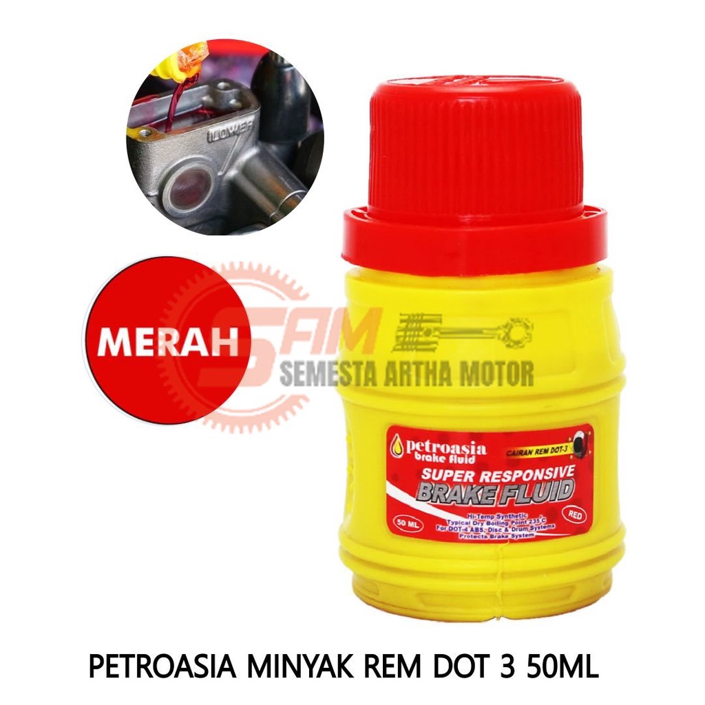 Jual Petroasia Oli Minyak Rem DOT 3 50ml Cairan Brake Fluid Motor Mobil ...