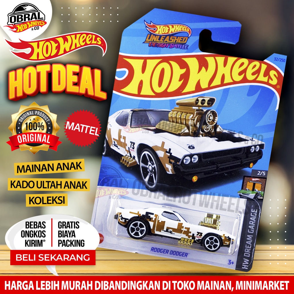 Jual Hot Wheels Reguler - Rodger Dodger white gold | Shopee Indonesia