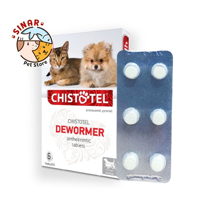 Jual Chistotel Obat Cacing Kucing Anjing HARGA PER 1 TABLET Dewormer ...