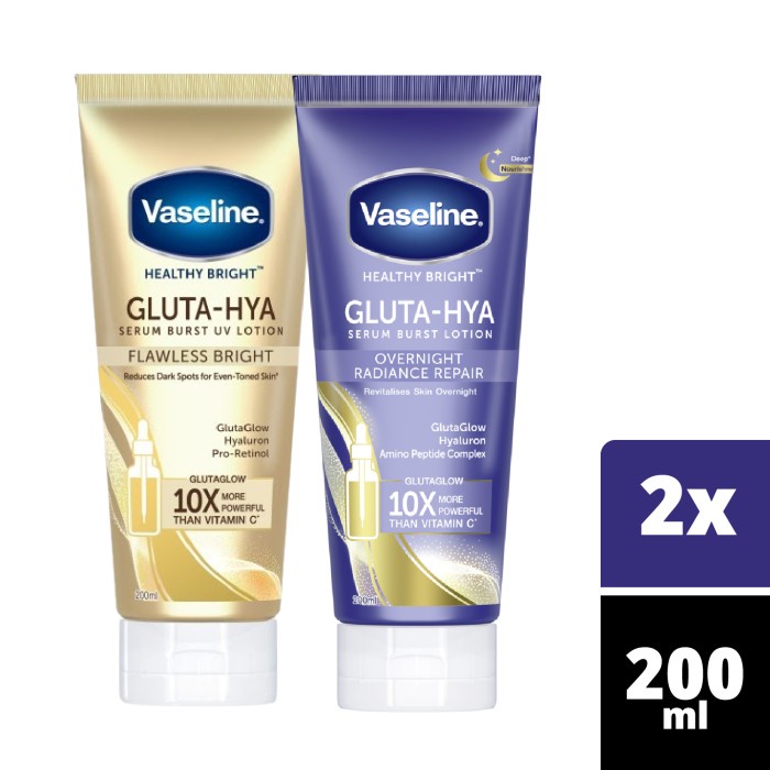 Jual VASELINE GLUTAHYA SERUM LOTION FLAWLESS BRIGHT + GLUTA OVERNIGHT ...