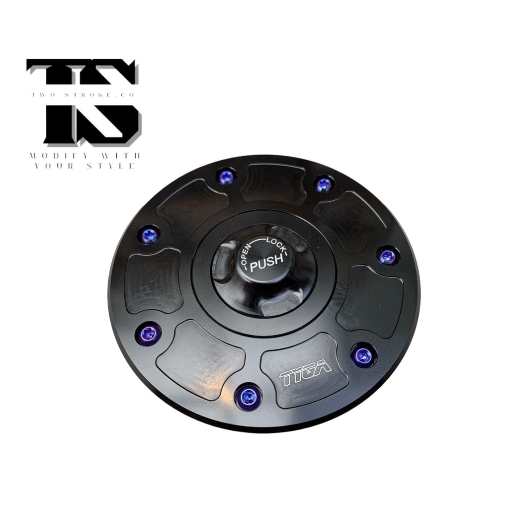 Jual Fuel Cap Tutup Tangki TYGA V1 Ninja 150 RR KRR ZX SS Include Baut Titanium | Shopee Indonesia