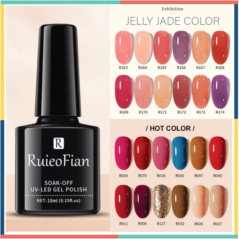 Jual RUIEO FIAN Kutek Soak Off Gel Halal UV Polish Cat Kuku RuioeFian ...