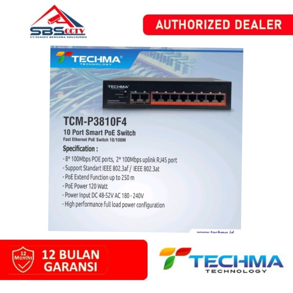Jual TECHMA TCM-P3810F4 Extended Model up to 250 meters | Shopee Indonesia
