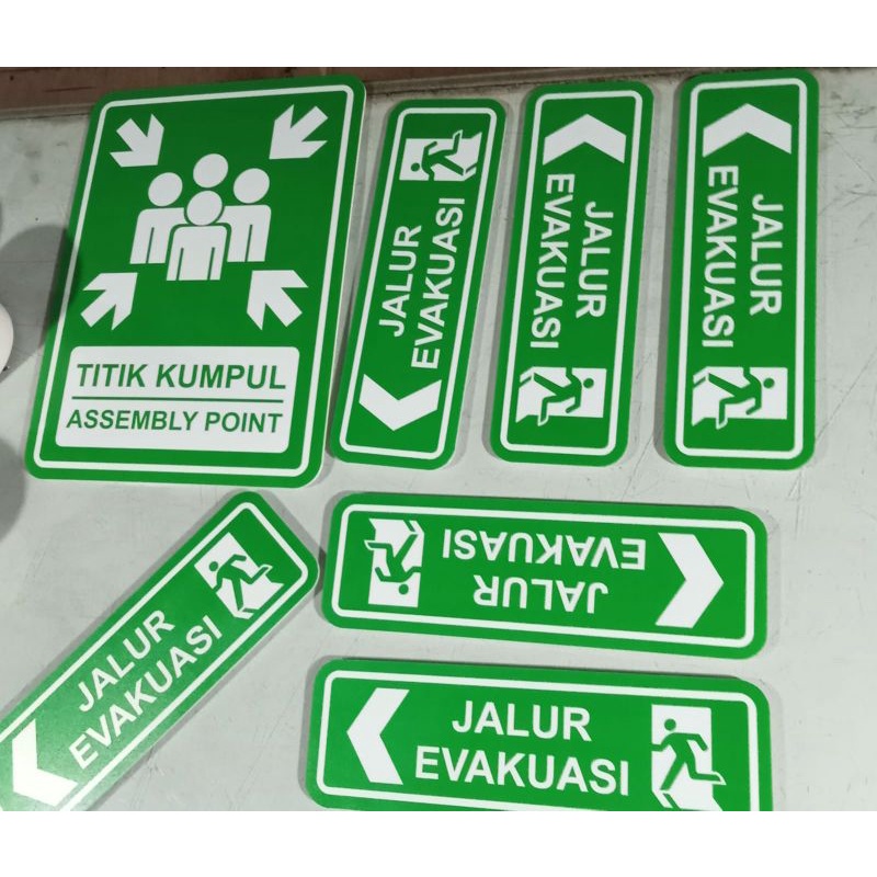 Jual jalur evakuasi titik kumpul petunjuk tanda akrilik sign signage peringatan | Shopee Indonesia