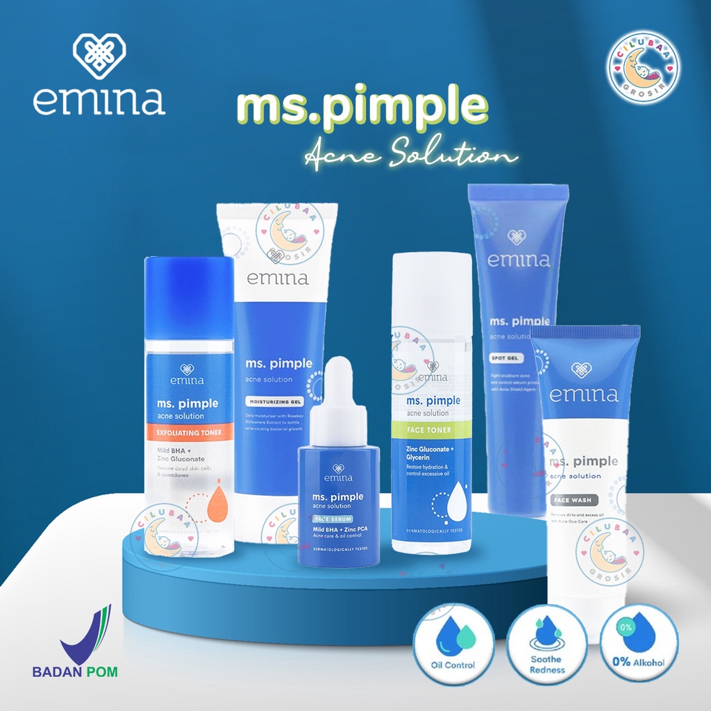 Jual EMINA Ms Pimple Acne Solution Series || Face Wash Toner Serum ...
